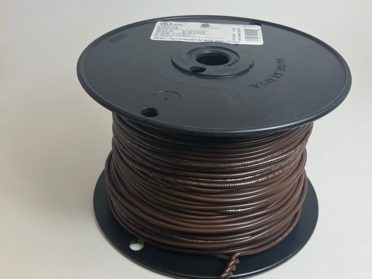 14 AWG MTW UL 1015 600V Panel Wire, Brown, 500ft /reel - Fastercable