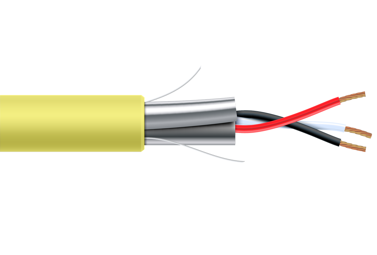 18 AWG 3 Cond Shielded Yellow Jacket 1000ft/roll/box - Fastercable