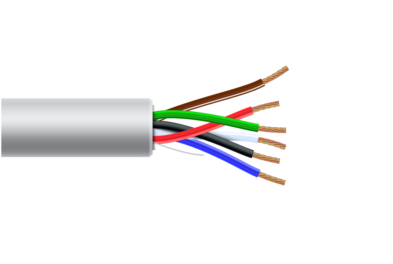 18 AWG 6 Cond Plenum Non-Shielded White Jacket 1000ft/roll/box, P186C ...