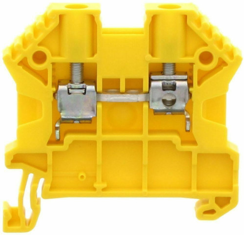 Terminal Block, Screw Clamp, DIN rail mount, 26-10 AWG, Yellow, 600V ...
