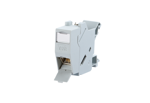 DIN Rail Adapter, Female Cat 6 RJ45 Jack, Insulation Displacement ...