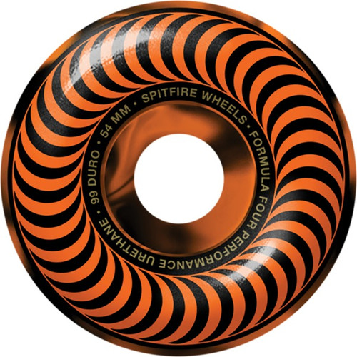 Spitfire Wheels Formula Four Classic Swirl (Black/Orange) Wheels - 54mm ...