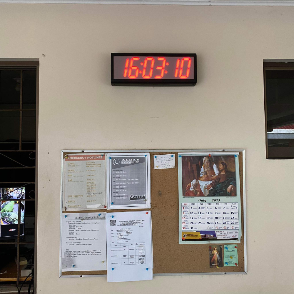 GlobalTime Digital PoE IP Network Synchronized LED Digital Clock Red 4 ...