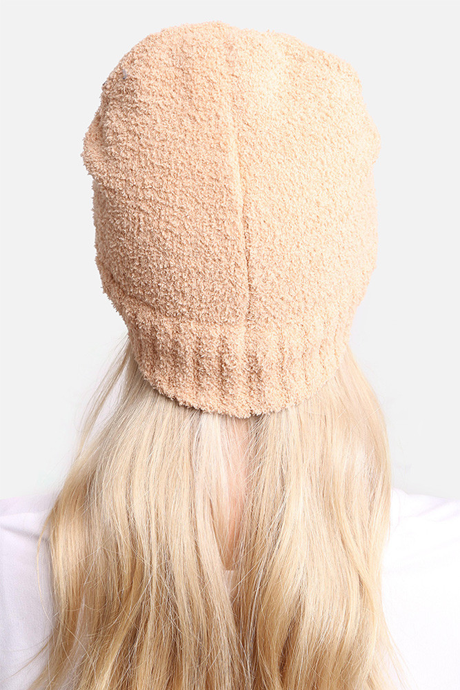 RIBBED TRIM SOLID COLOR BEANIE-JH271-CAMEL - HANA WHOLESALE