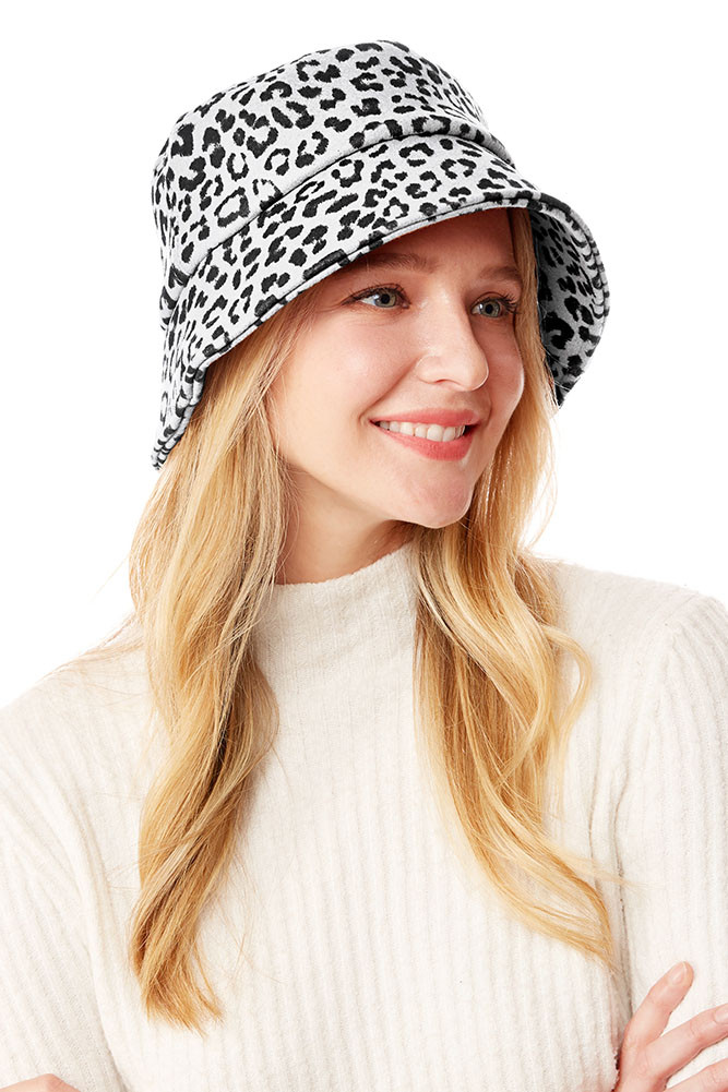 Leopard Print Bucket Hat-LOH177 - HANA WHOLESALE