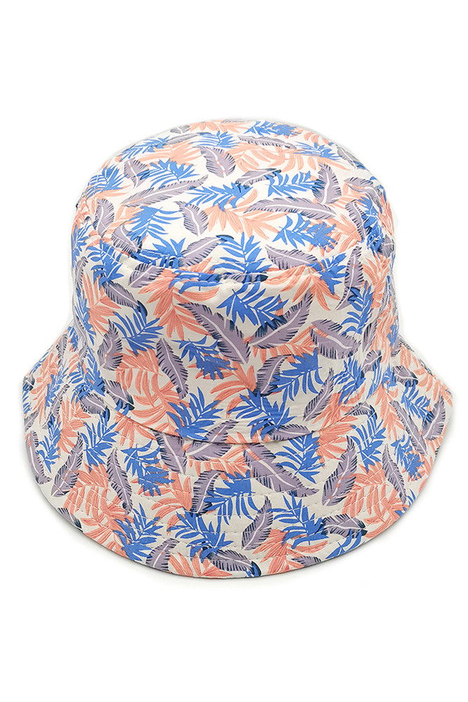 TROPICAL LEAF BUCKET HAT-WHU210100 - HANA WHOLESALE