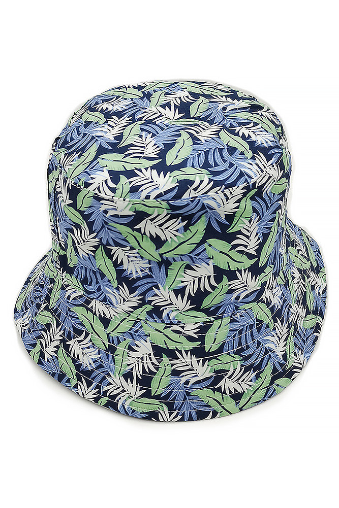 TROPICAL LEAF BUCKET HAT-WHU210100 - HANA WHOLESALE