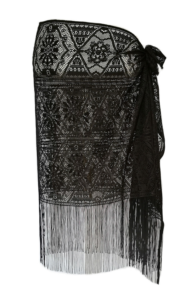 MESH WITH FRINGE SARONG-WLS210174 - HANA WHOLESALE