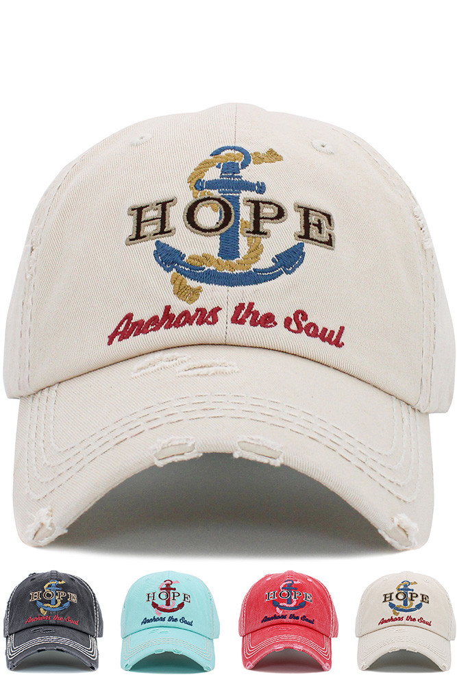 HOPE ANCHORS THE SOUL VINTAGE CAP-KBV-1450 - HANA WHOLESALE