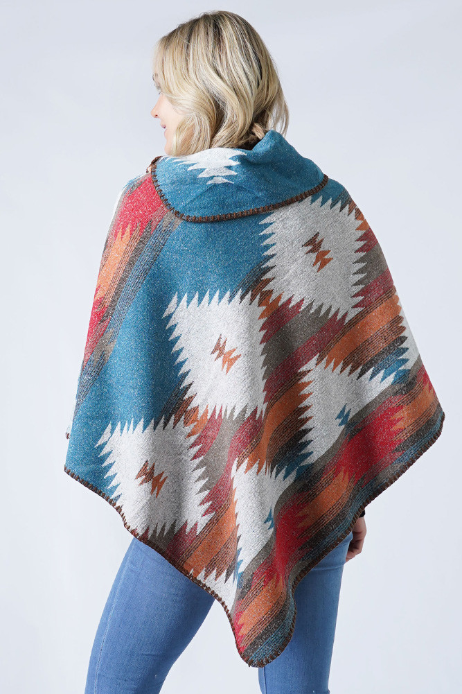 WESTERN PATTERN PONCHO-EPC10114 - HANA WHOLESALE