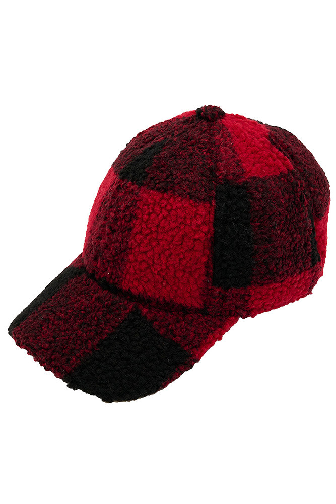 C.C CHECKERED PATTERN BASEBALL CAP-BA-4036 - HANA WHOLESALE