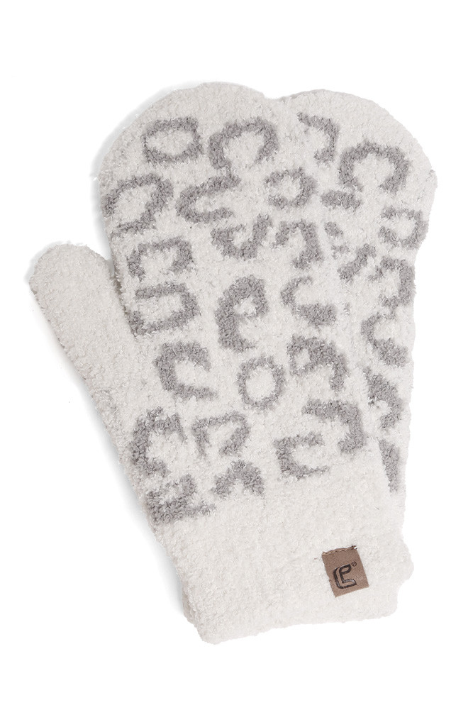 Leopard Pattern Print Mittens-JG871 - HANA WHOLESALE
