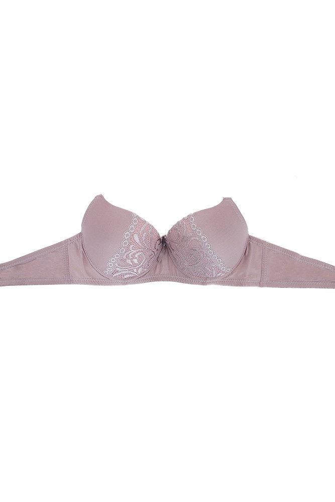 Plant Pattern Lace Center Push Up Bra-5002 (6pc) - HANA WHOLESALE