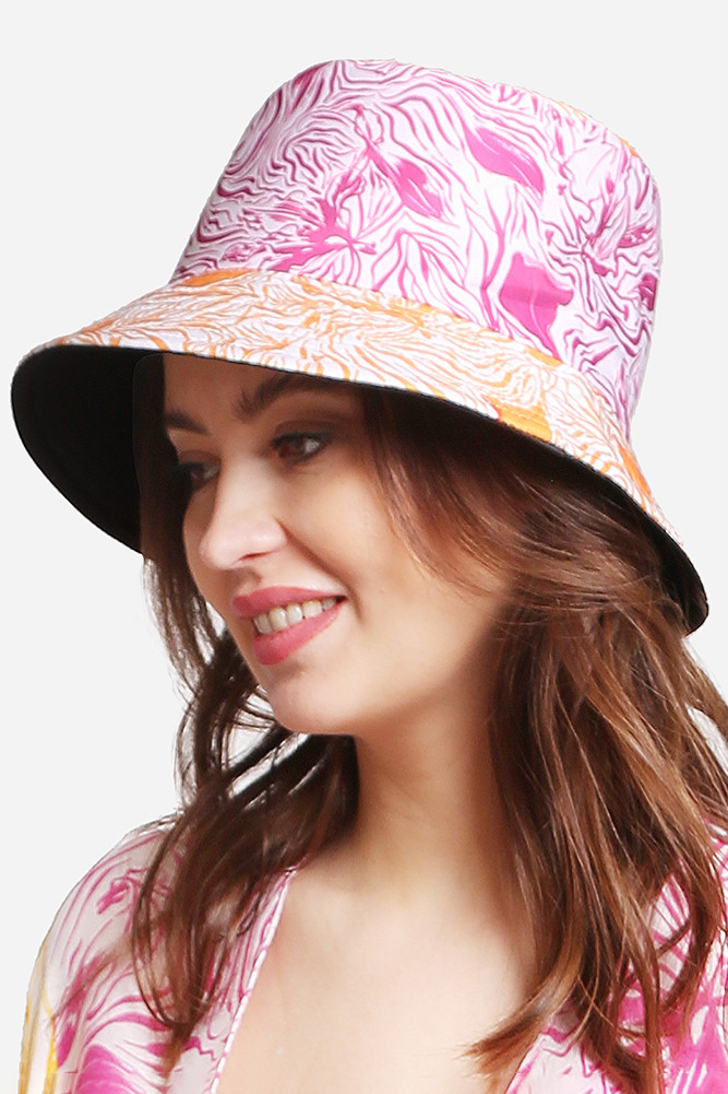 Wavy Mixed Print Bucket Hat-JH312 - HANA WHOLESALE