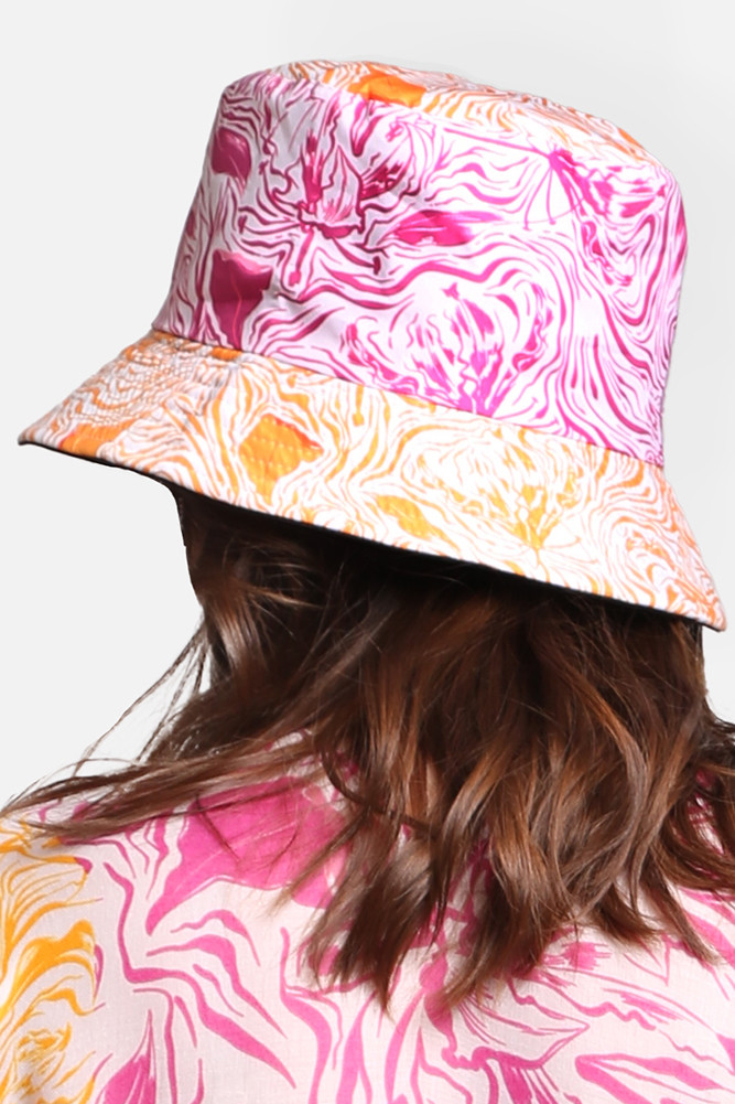 Wavy Mixed Print Bucket Hat-JH312 - HANA WHOLESALE