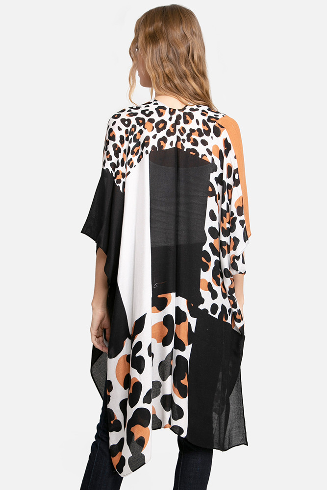 Leopard Print Cover Up-JP3012 - HANA WHOLESALE
