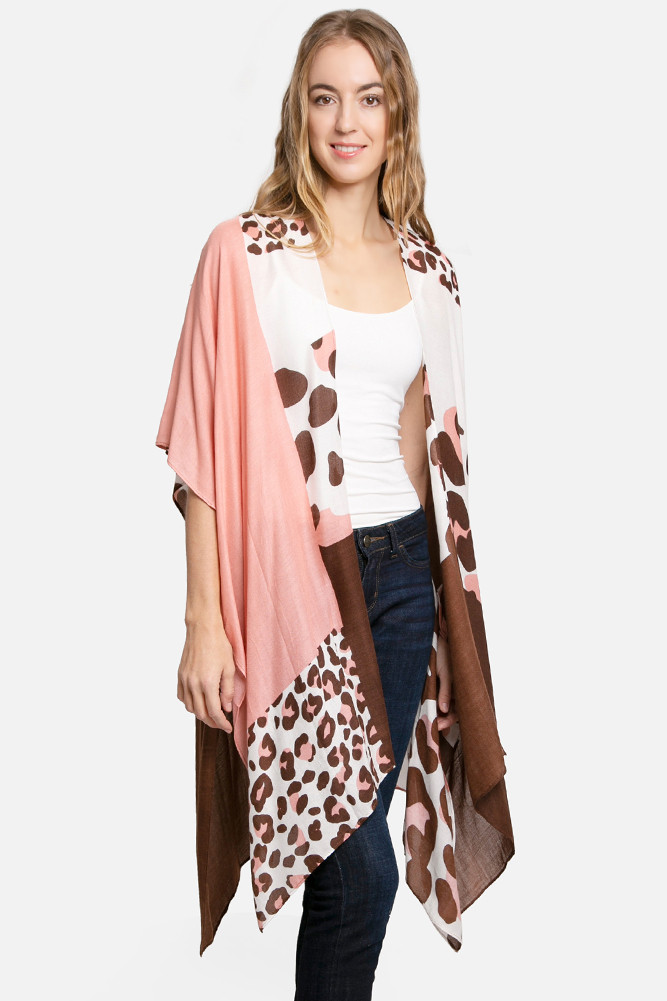 Leopard Print Cover Up-JP3012 - HANA WHOLESALE