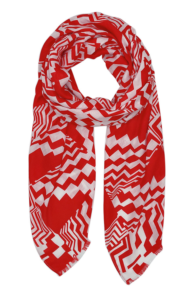 Geometric Print Scarf-BLL310058 - HANA WHOLESALE