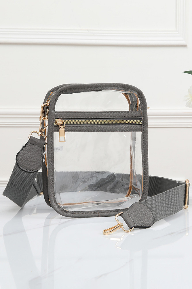 Clear PU Cross Body Mini Bag-TG10432CL - HANA WHOLESALE