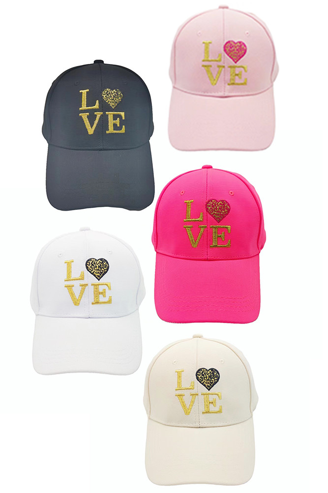 LOVE Heart Baseball Cap-HA0099 - HANA WHOLESALE