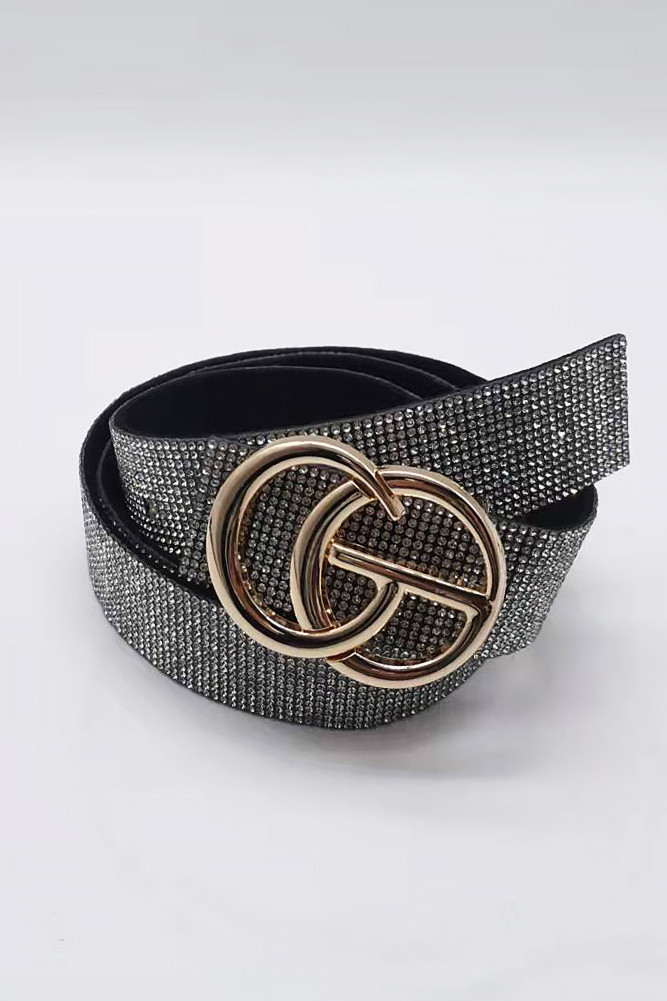 Gold Plating Stone Buckle Belt-MA0202 - HANA WHOLESALE