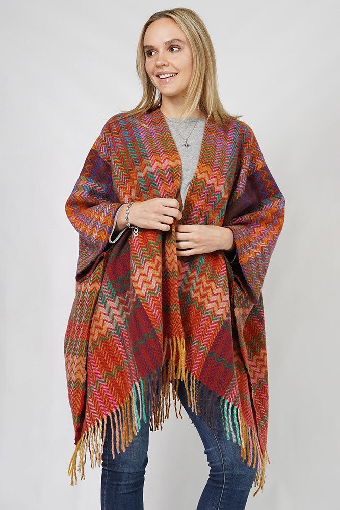 Chevron Multi Color Vest-EVT10921 - HANA WHOLESALE