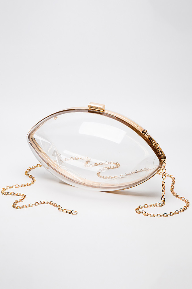Clear Acrylic Football Stadium clutch Bag-TG10548CL - HANA WHOLESALE