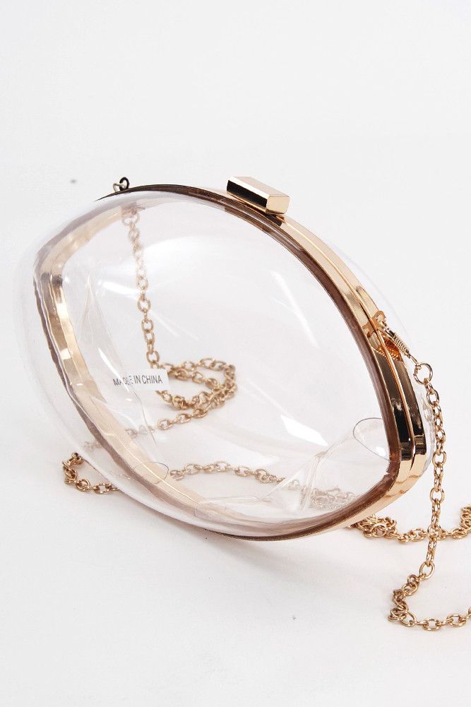 Clear Acrylic Football Stadium clutch Bag-TG10548CL - HANA WHOLESALE