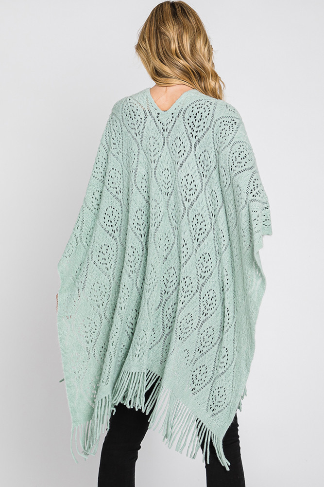 Paisley Pattern Fringe Ruana-MS0321 - HANA WHOLESALE