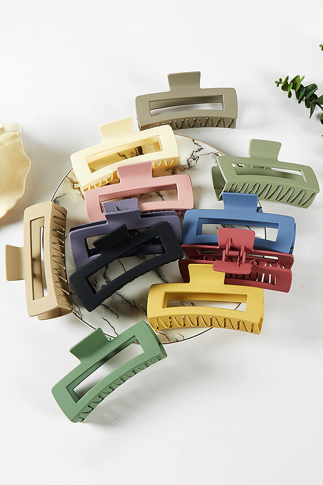 Rectangular Hair Claw-CHW518 - HANA WHOLESALE
