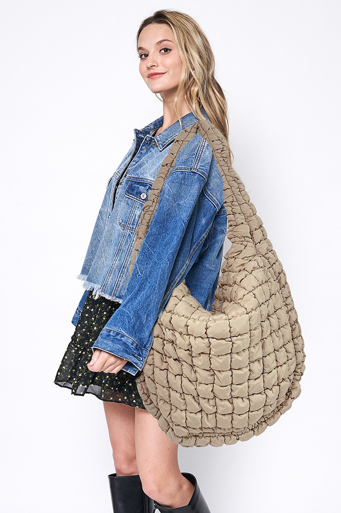 Extra Large Quilted Bag-QBS320126 - HANA WHOLESALE