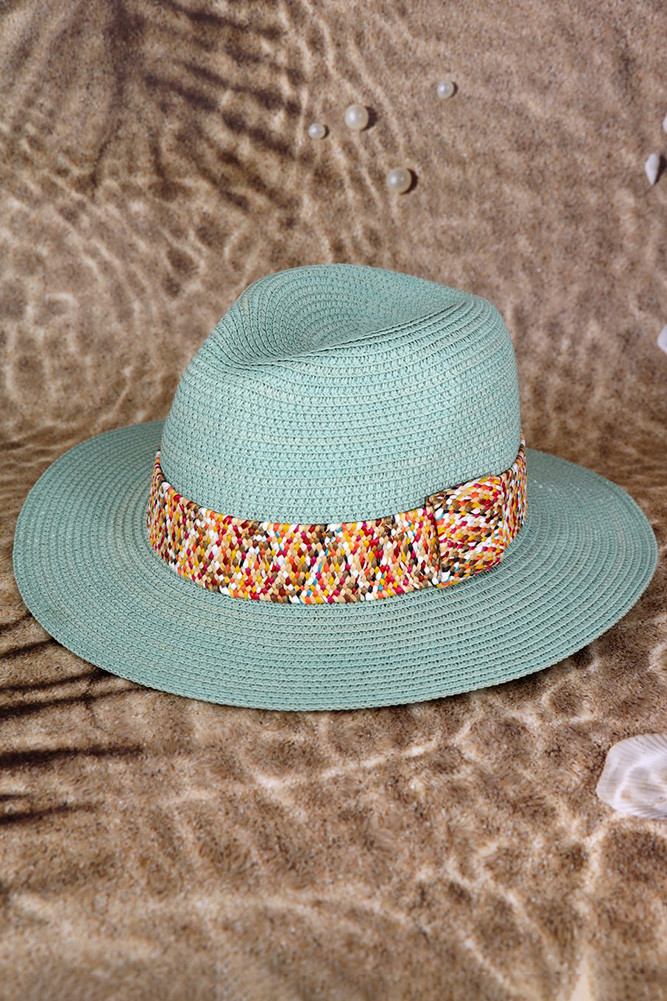 Multi Color Strawband Straw Hat-MH0146 - HANA WHOLESALE