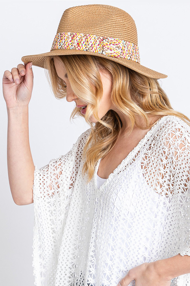 Multi Color Strawband Straw Hat-MH0146 - HANA WHOLESALE