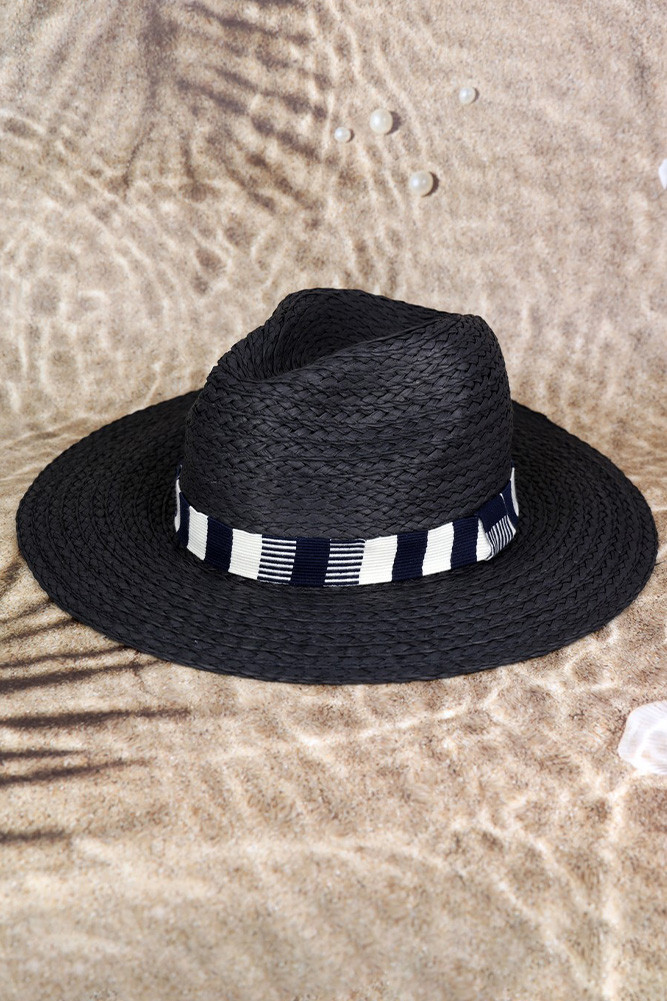 Multi Color Stripe Band Straw Hat-MH0147 - HANA WHOLESALE
