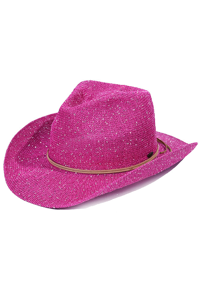 C.C Kids Suede String Band Sequin Cowboy Hat-KD-CBC-03 - HANA WHOLESALE