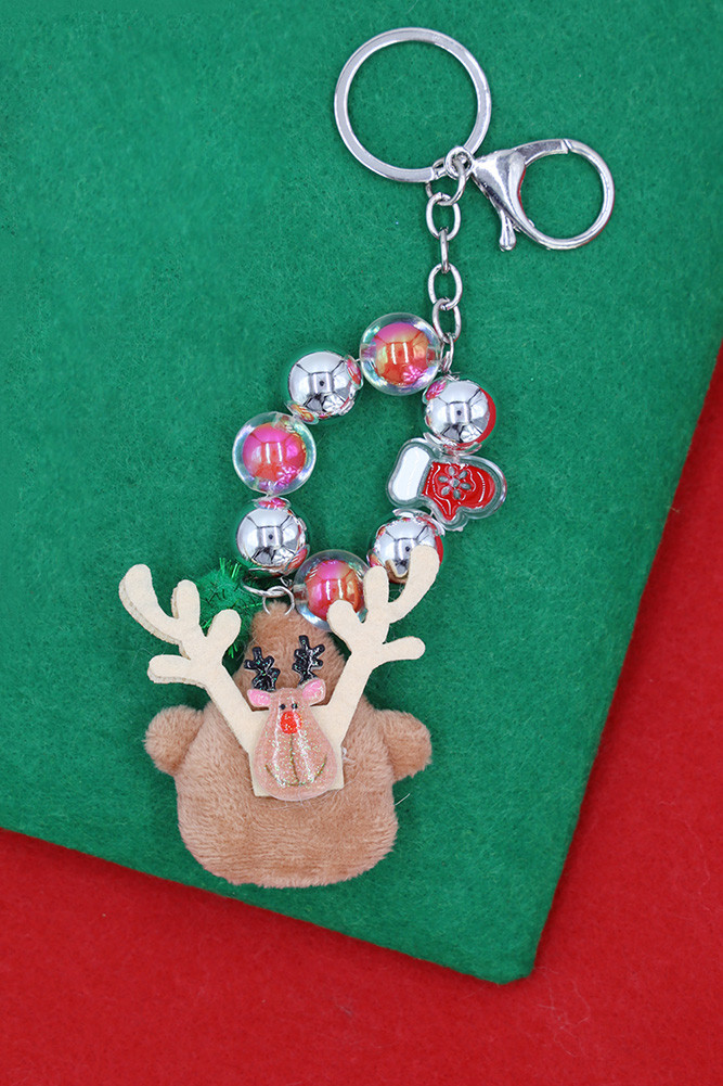 Rudolph Reindeer Christmas Holiday Theme Key Chain-MK1005 - HANA WHOLESALE