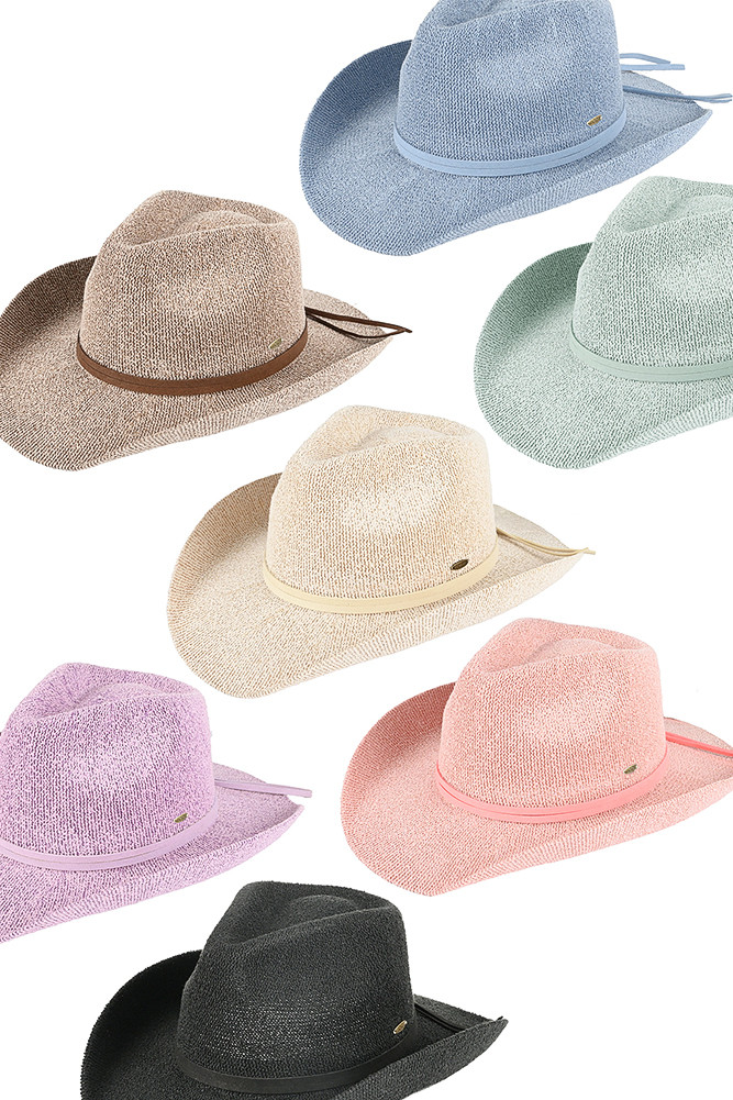 C.C Terry Cloth Band Trim Cowboy Hat -CBC0131 - HANA WHOLESALE