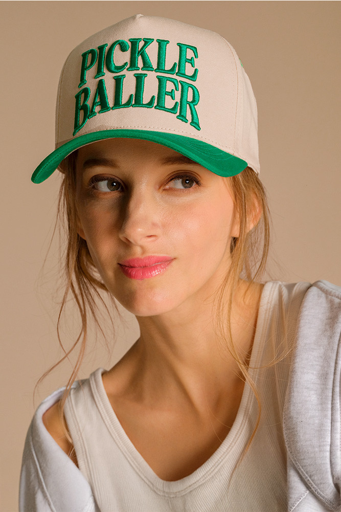 C.C PICKLE BALLER Embroidered Cotton Baseball Cap-TCM0035 - HANA WHOLESALE
