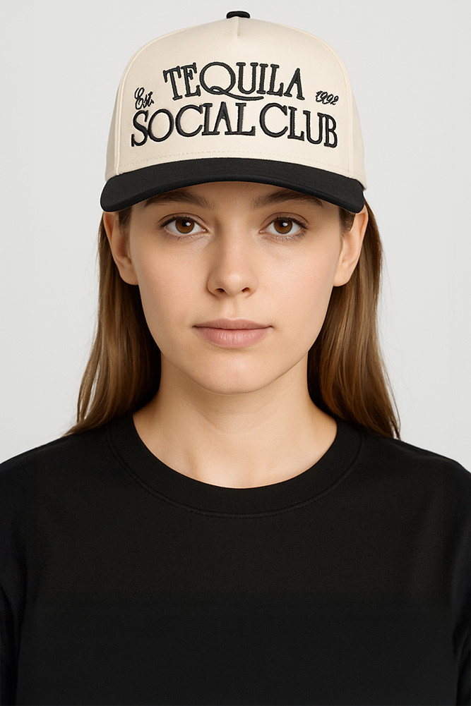 C.C TEQUILA SOCIAL CLUB Embroidered Trucker Cap-TCM0027 - HANA WHOLESALE