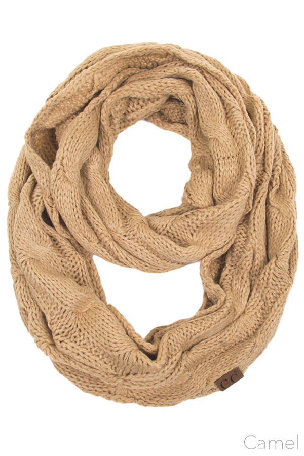C.C KNITTED SOLID SCARF-SF-800 - HANA WHOLESALE