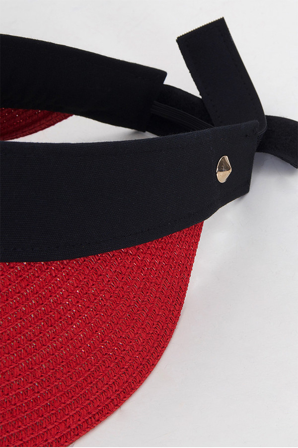 TWO TONE SOLID COLOR VISOR-MH0033-RED - HANA WHOLESALE