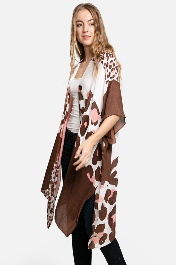Leopard Print Cover Up-JP3012 - HANA WHOLESALE