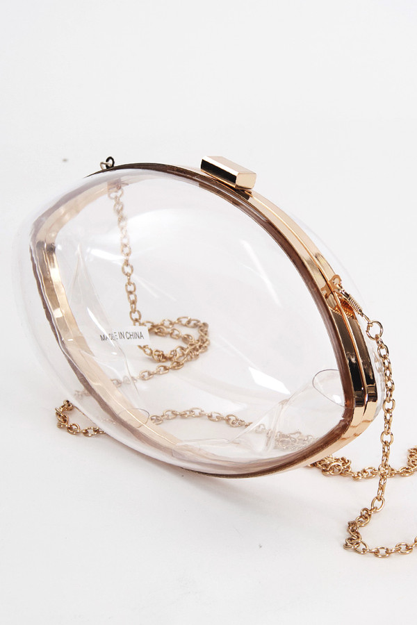 Clear Acrylic Football Stadium clutch Bag-TG10548CL - HANA WHOLESALE