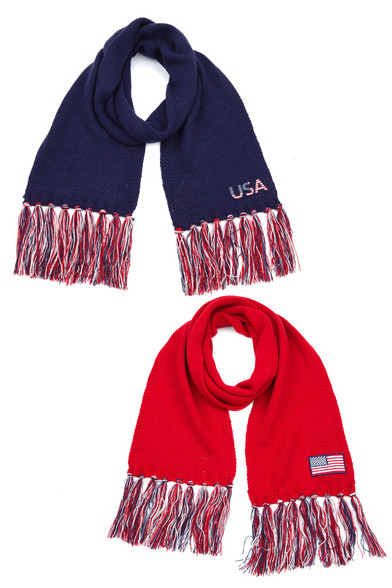 C.C American Flag KNIT SCARF-SF-2063 - HANA WHOLESALE