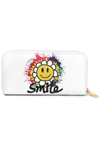 Daisy Smiley Face Wallet-LOA385 - HANA WHOLESALE