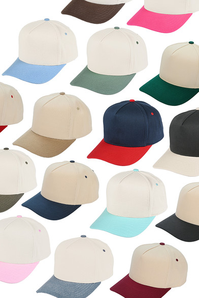 C.C Two Tone Canvas Trucker Hat Baseball Cap-TCM0002 - HANA WHOLESALE