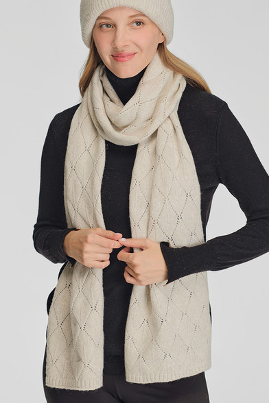 C.C Leaf Pattern Solid Winter Oblong Scarf-SFE0173 - HANA WHOLESALE