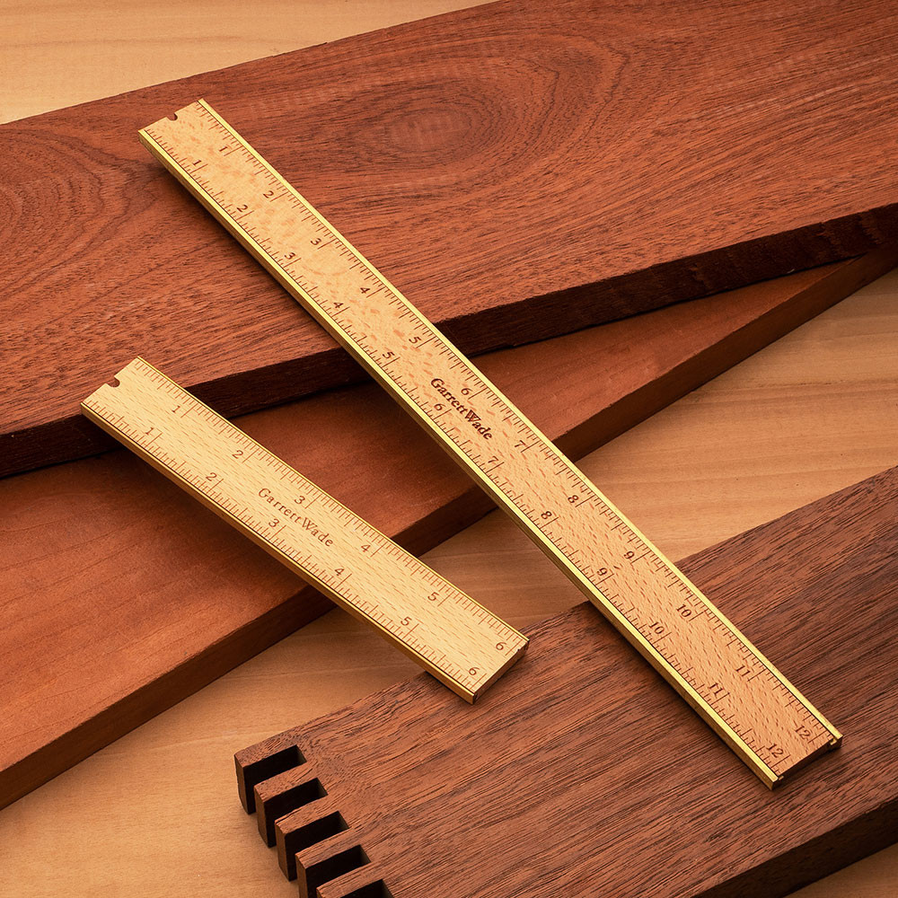 Milwaukee Square Crescent Lufkin 6-Foot Wood Rule - Brass Extension ...