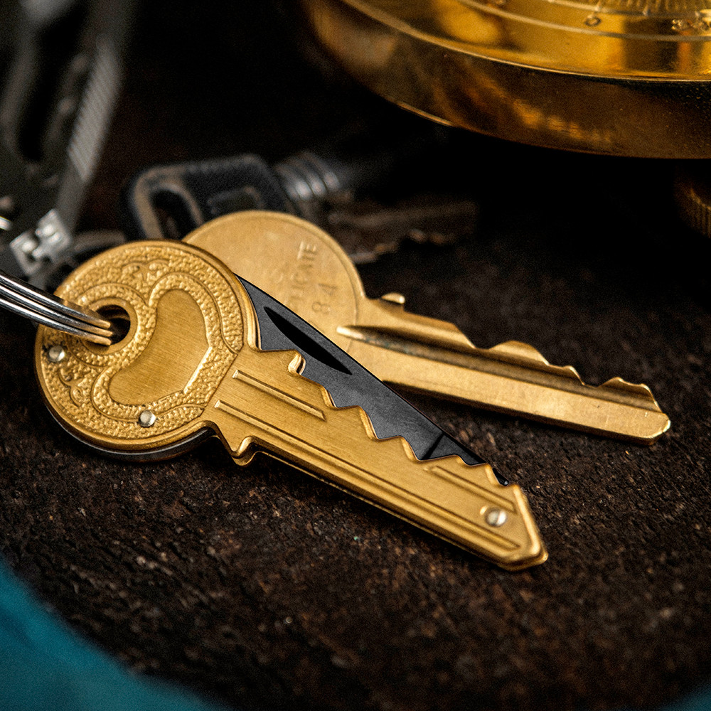 Key Knife with Black Titanium Coated Blade