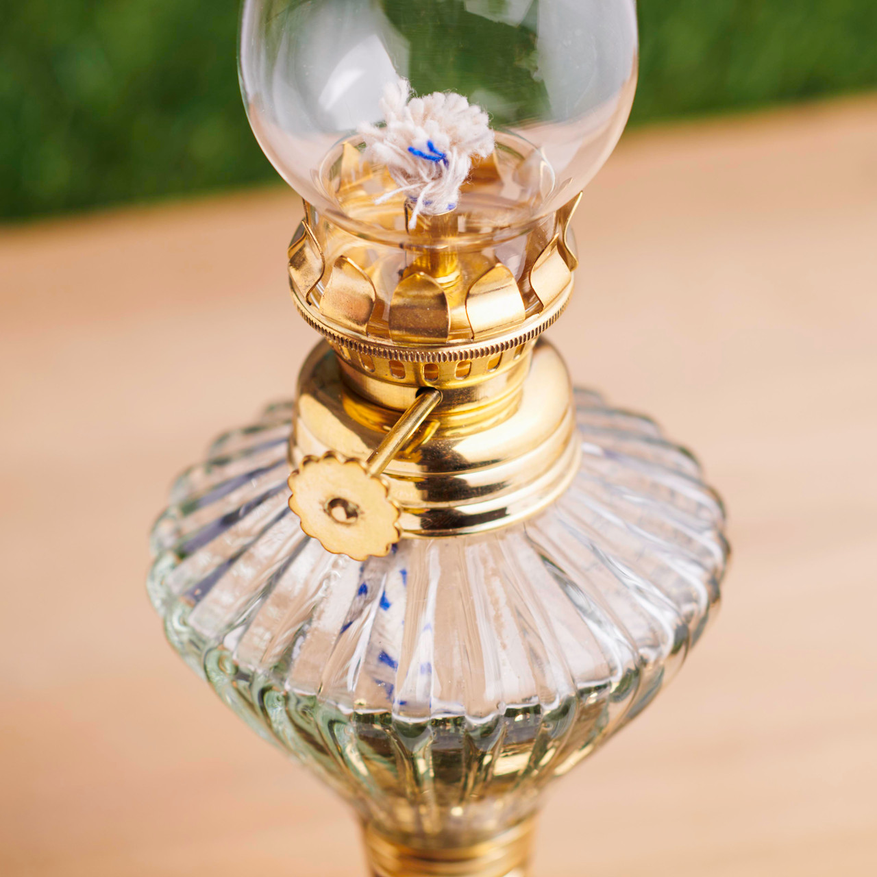 Antique Glass Oil Lamp Converted Electric Iron Base Antique Oil Lamp